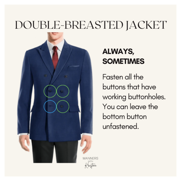 How to Button a Suit Jacket Correctly - Manners with Kristina